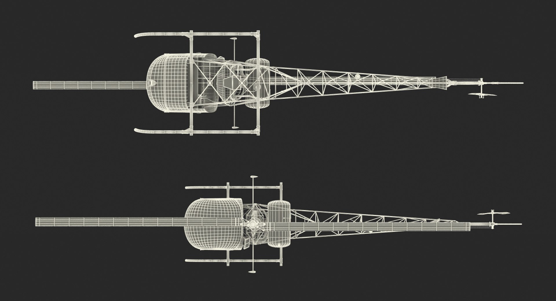 light helicopter bell 47 3d model