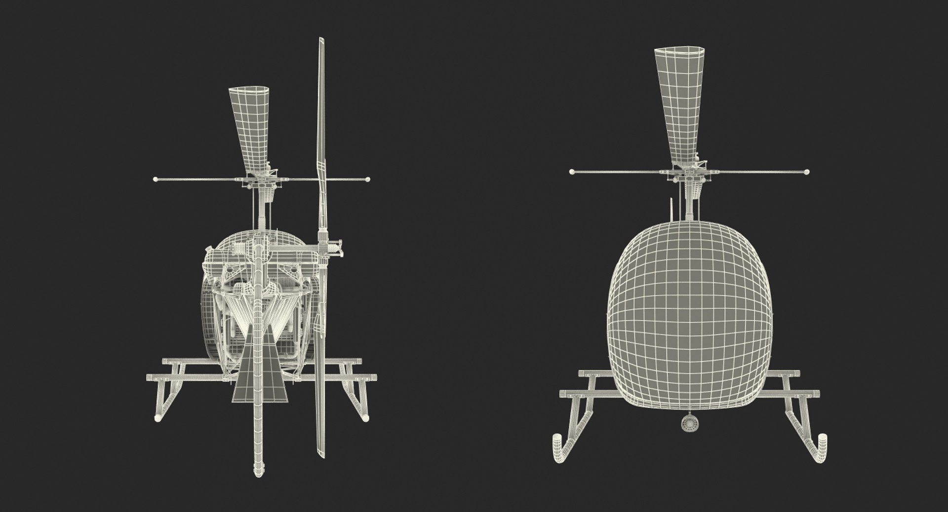 light helicopter bell 47 3d model