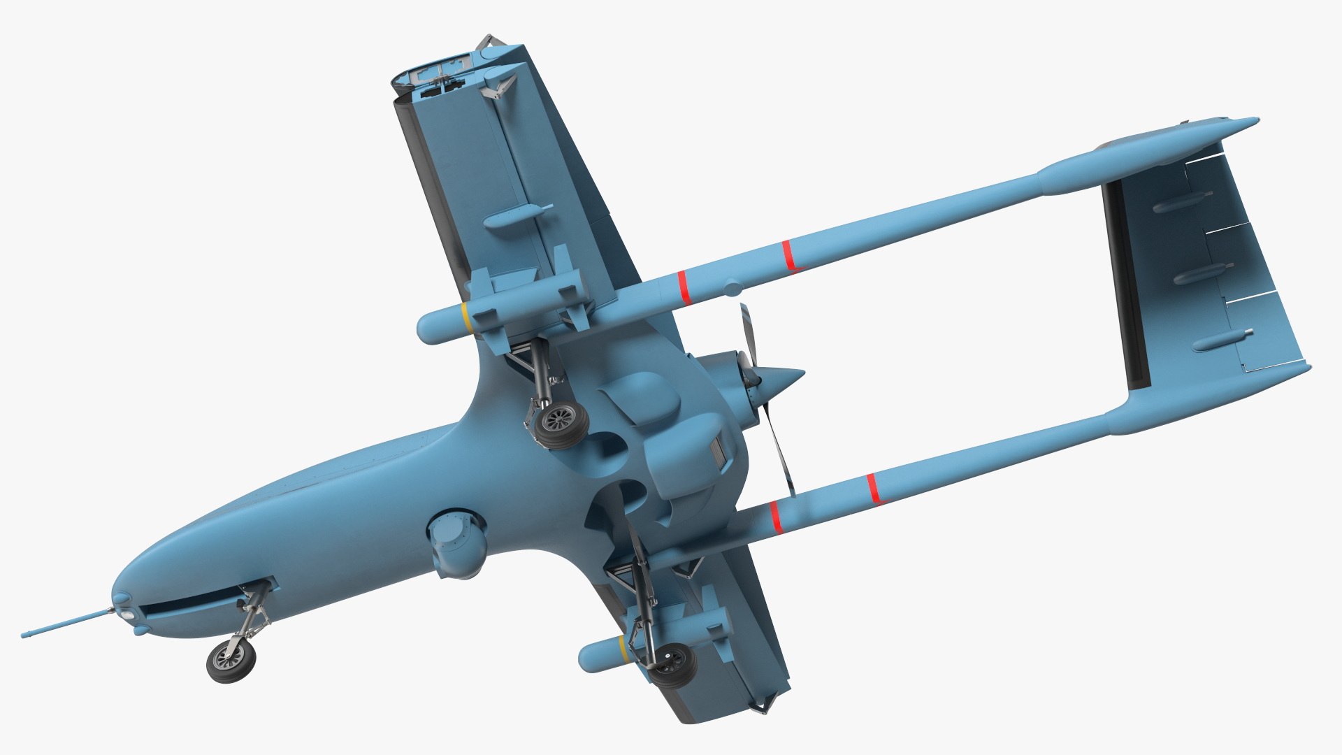 Armed Combat Drone Blue With Wings Folded 3D Model - TurboSquid 2264130