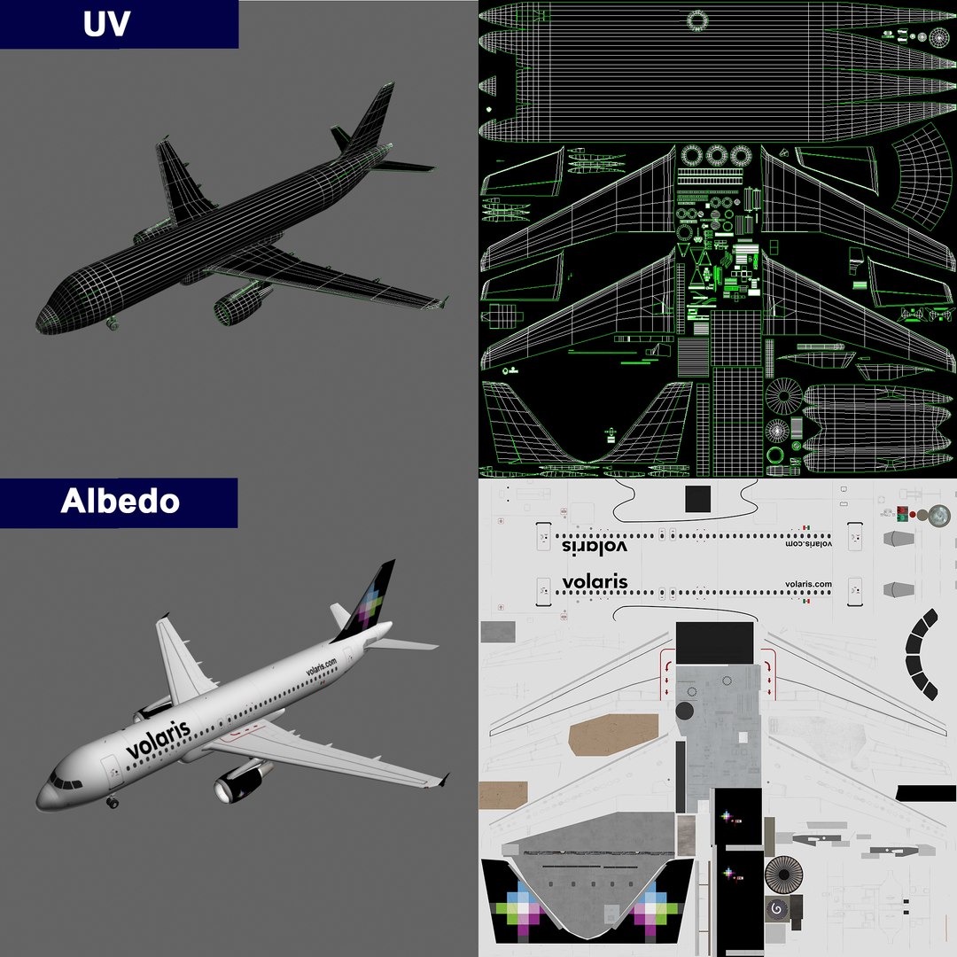 3d airbus a320 volaris model