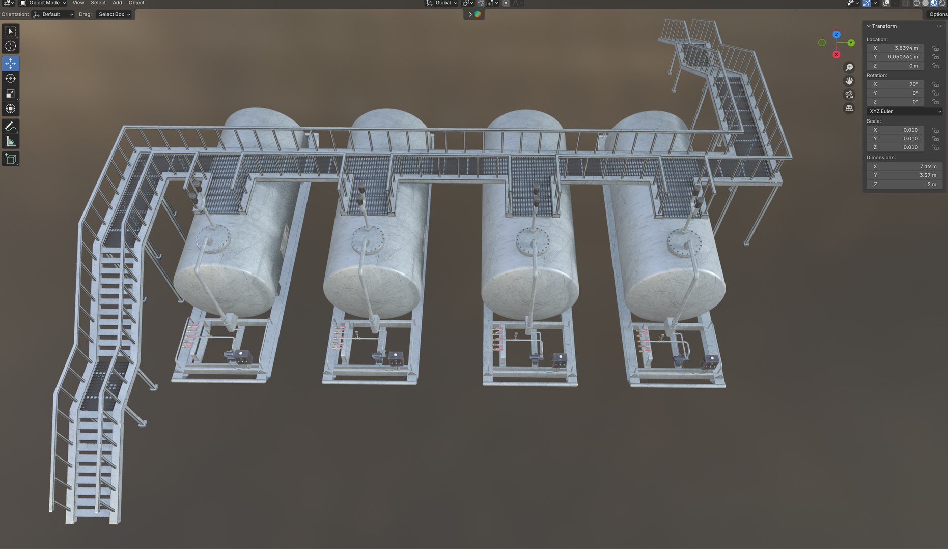 Storage Tank Deck 3D Model - TurboSquid 2581886