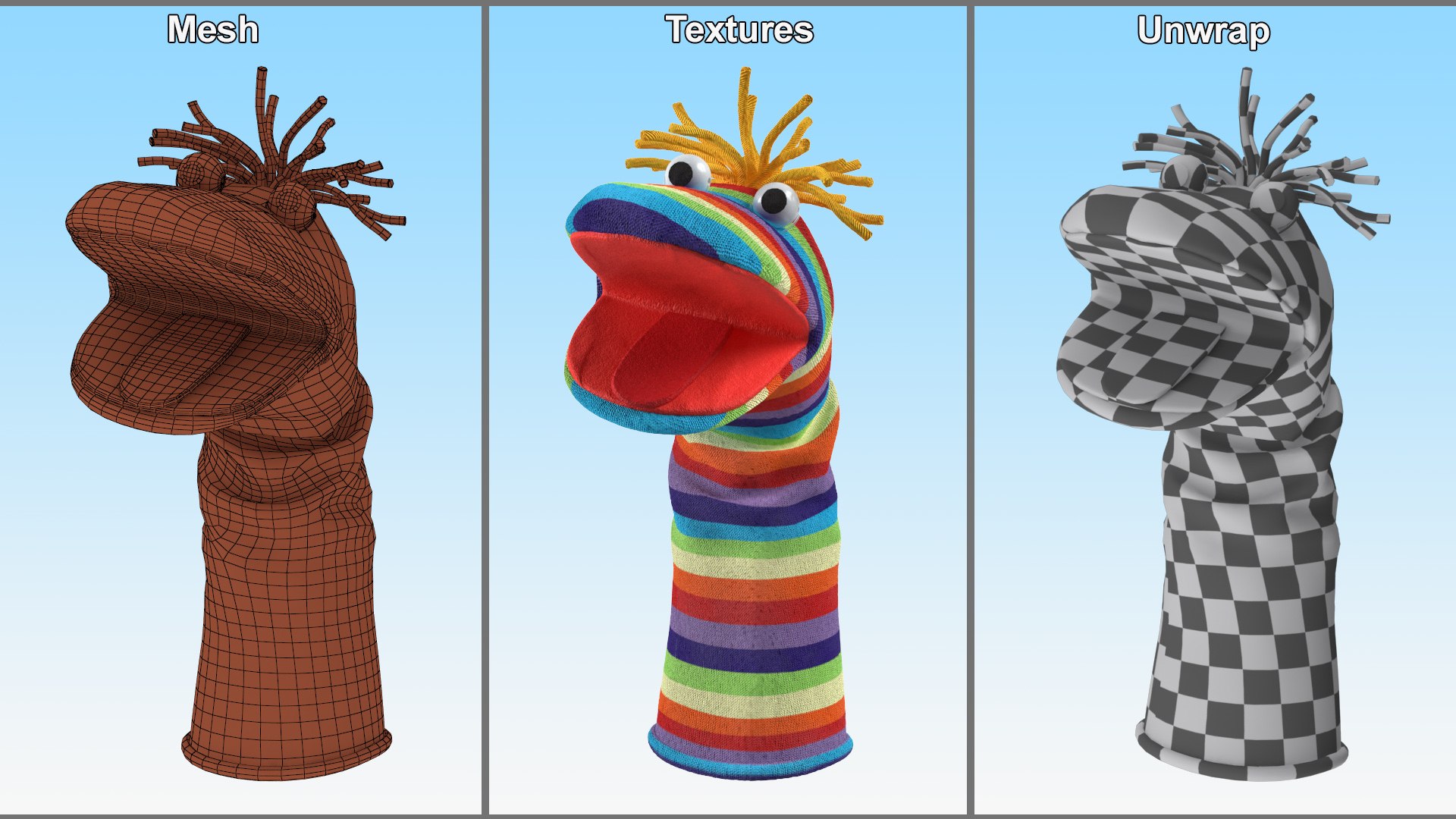 Character Hand Puppet Striped Boy Surprised Pose 3D Model - TurboSquid ...