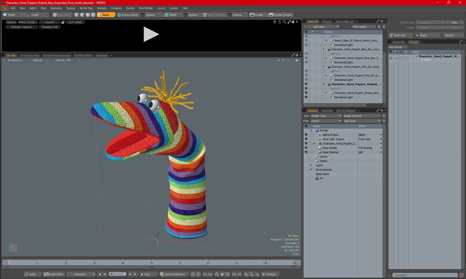 Character Hand Puppet Striped Boy Surprised Pose 3D Model - TurboSquid ...