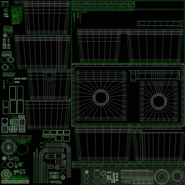 modelo 3d Double Sink - TurboSquid 1899304