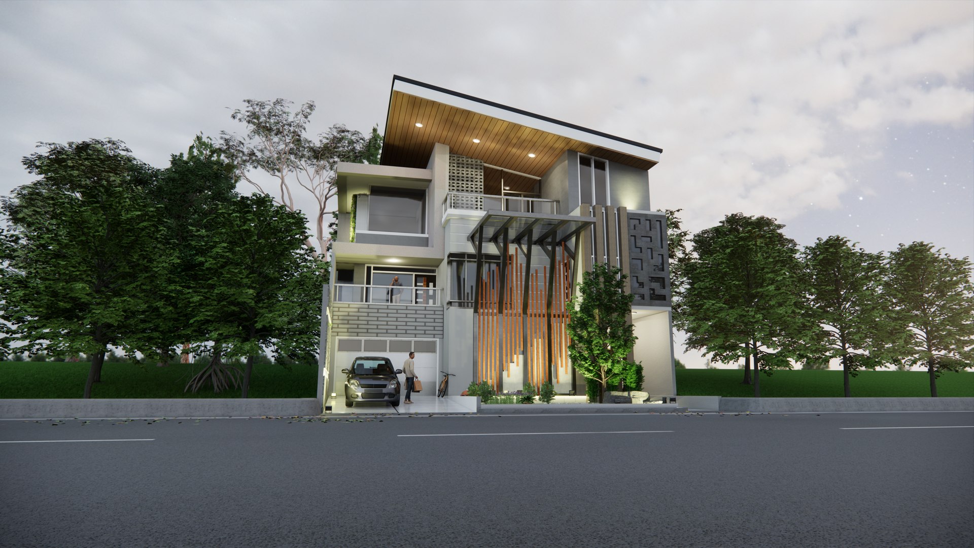Modern House Exterior Design Oirented 3D model - TurboSquid 2115885