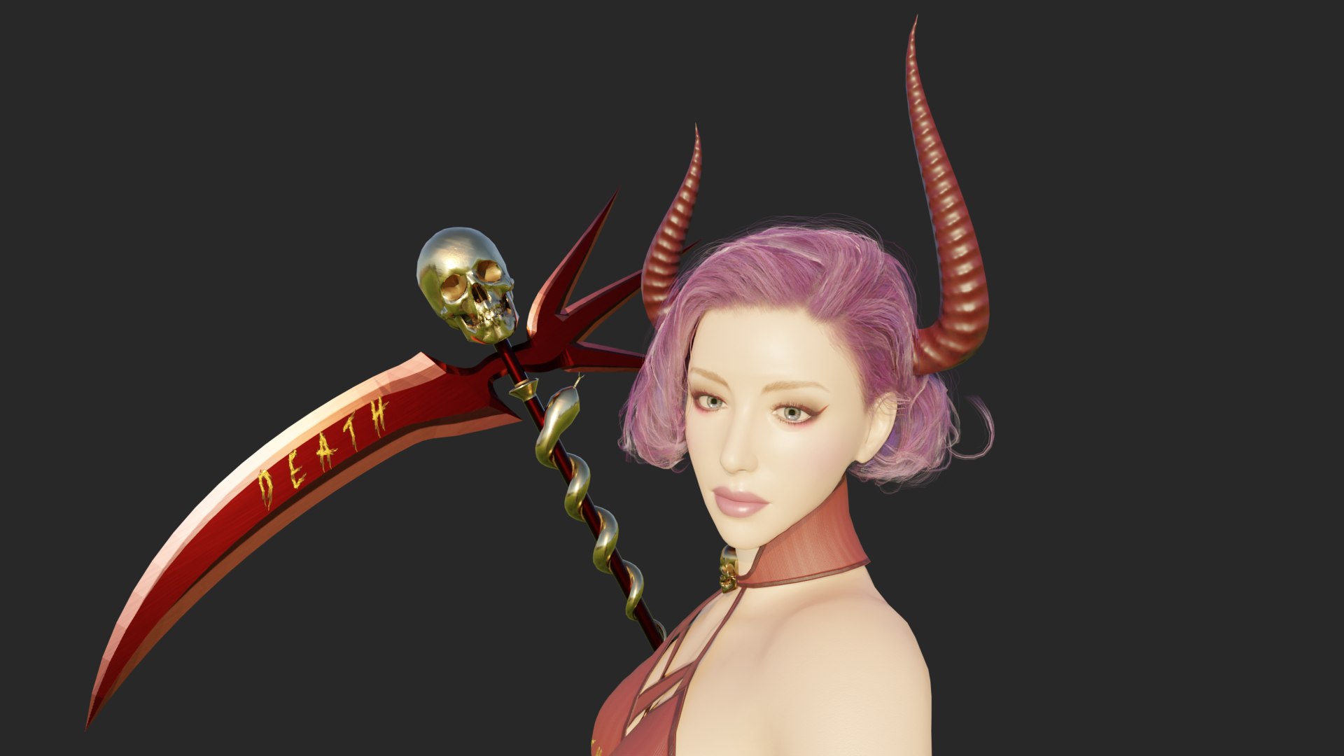 Female Scythe Demon - 3D Game Ready Character 3D Model - TurboSquid 1857583