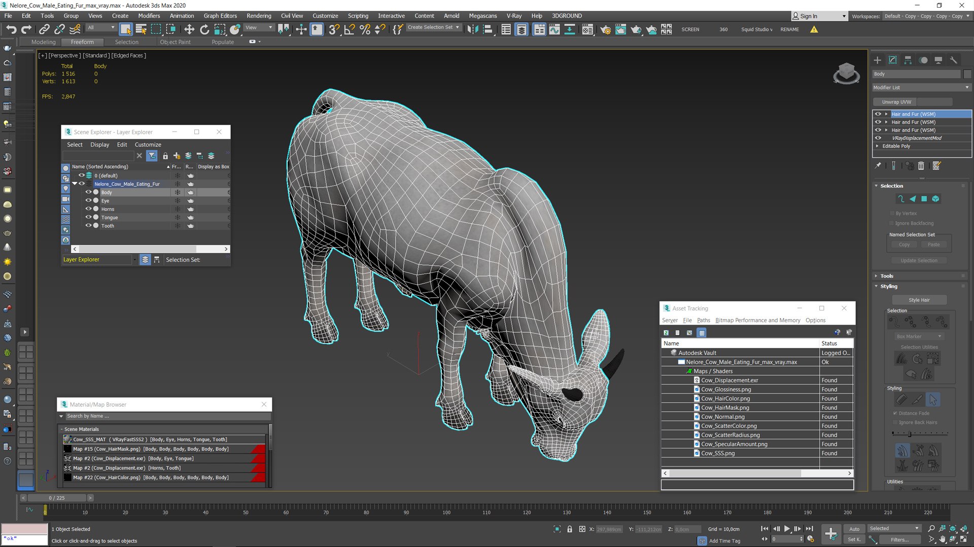Nelore Cow Male Eating Fur Model - TurboSquid 2317671