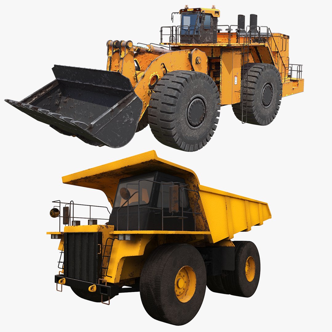 3D Heavy Dump Truck And Wheeld Loader Collection - TurboSquid 2069910