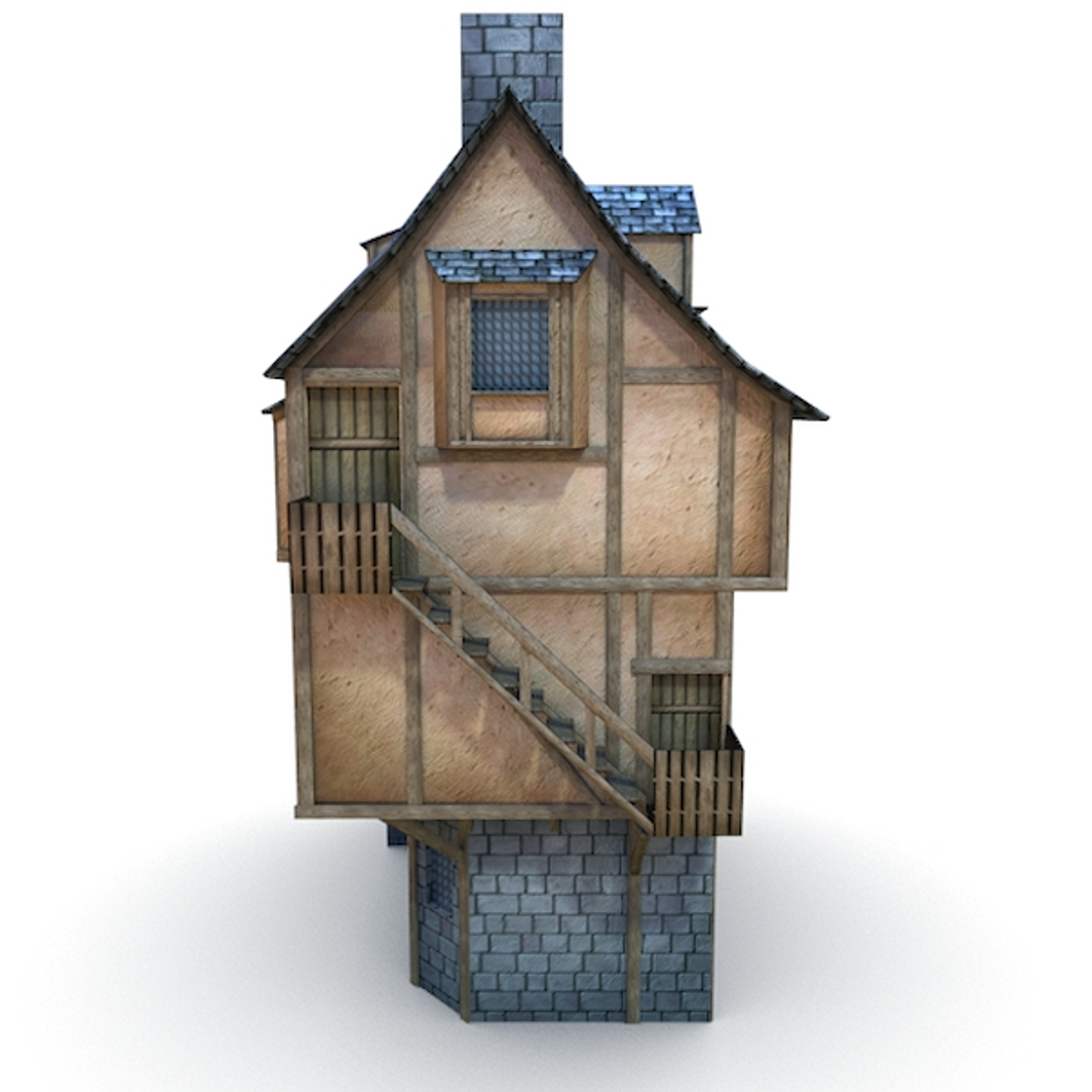 medieval barbican buildings 3d fbx