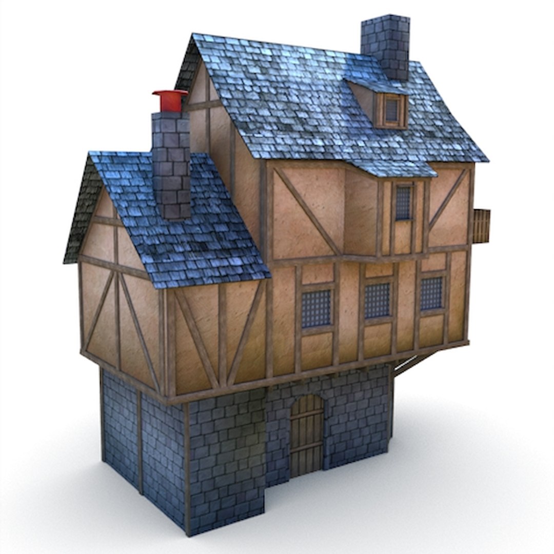 medieval barbican buildings 3d fbx