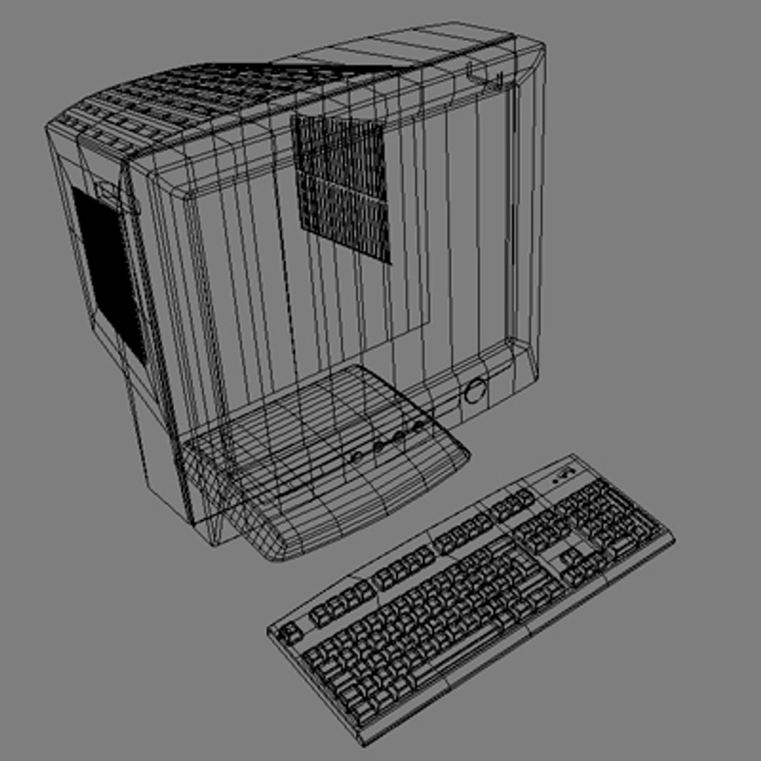 3d keyboard crt monitor