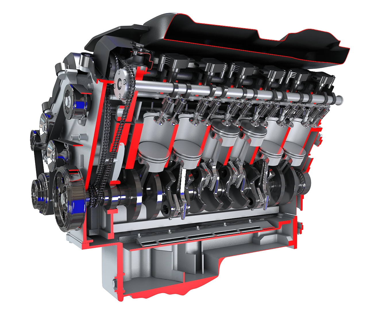 Cutaway V12 Engine 3D Model - TurboSquid 1374428
