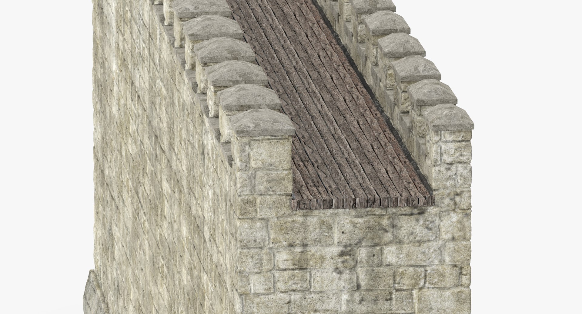 3d model wall section 01