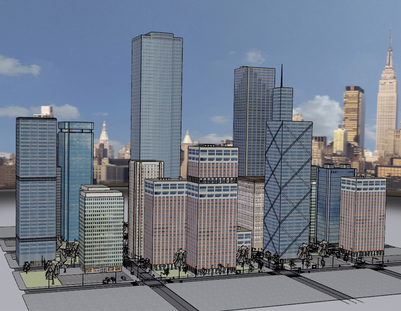 3d model city building new york