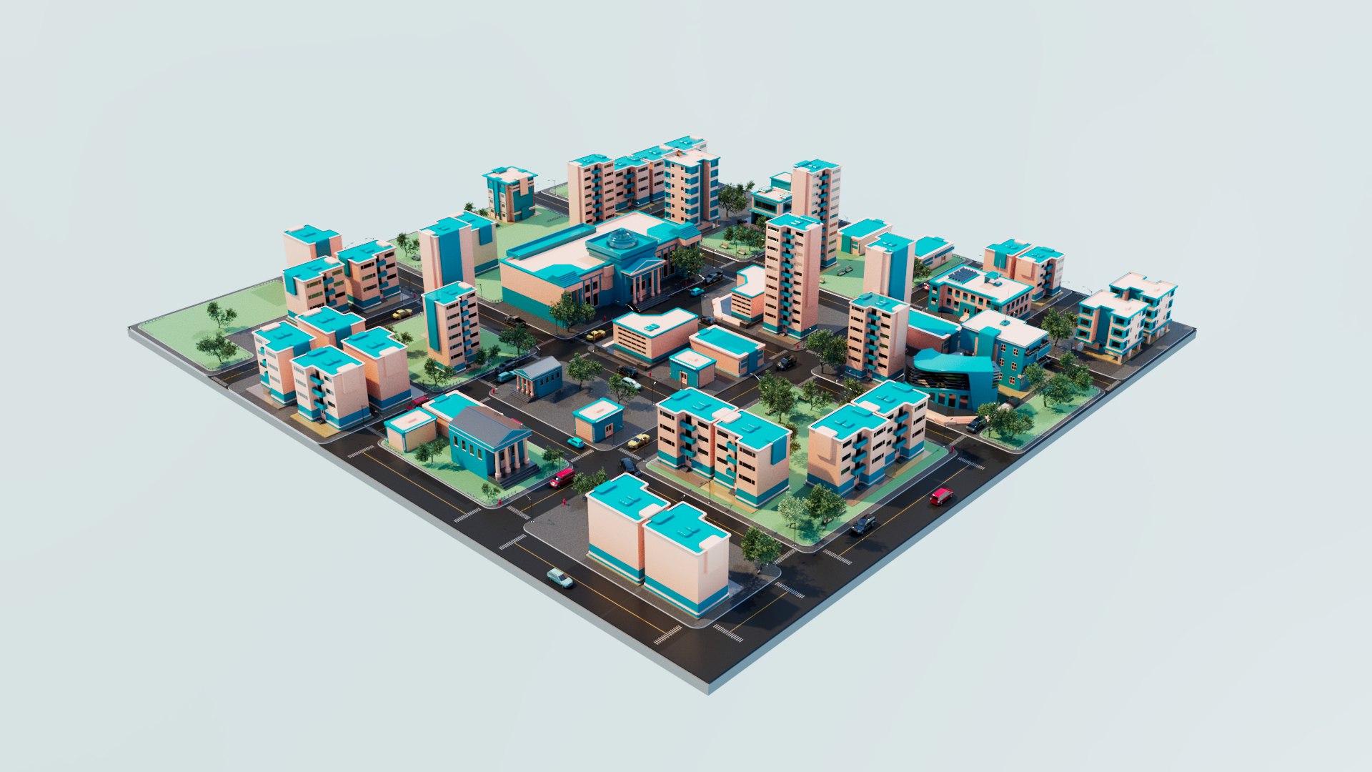 3D Lowpoly City Model - TurboSquid 2048853