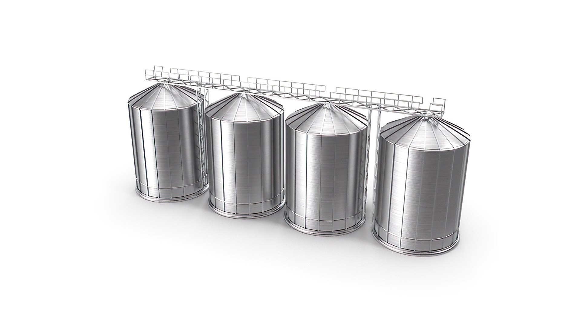 3D Steel Grain Silos - TurboSquid 2053975