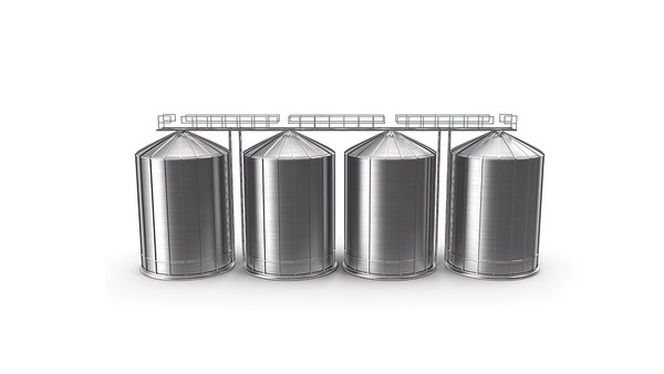 modelo 3d Silos de grano de acero - TurboSquid 2053975