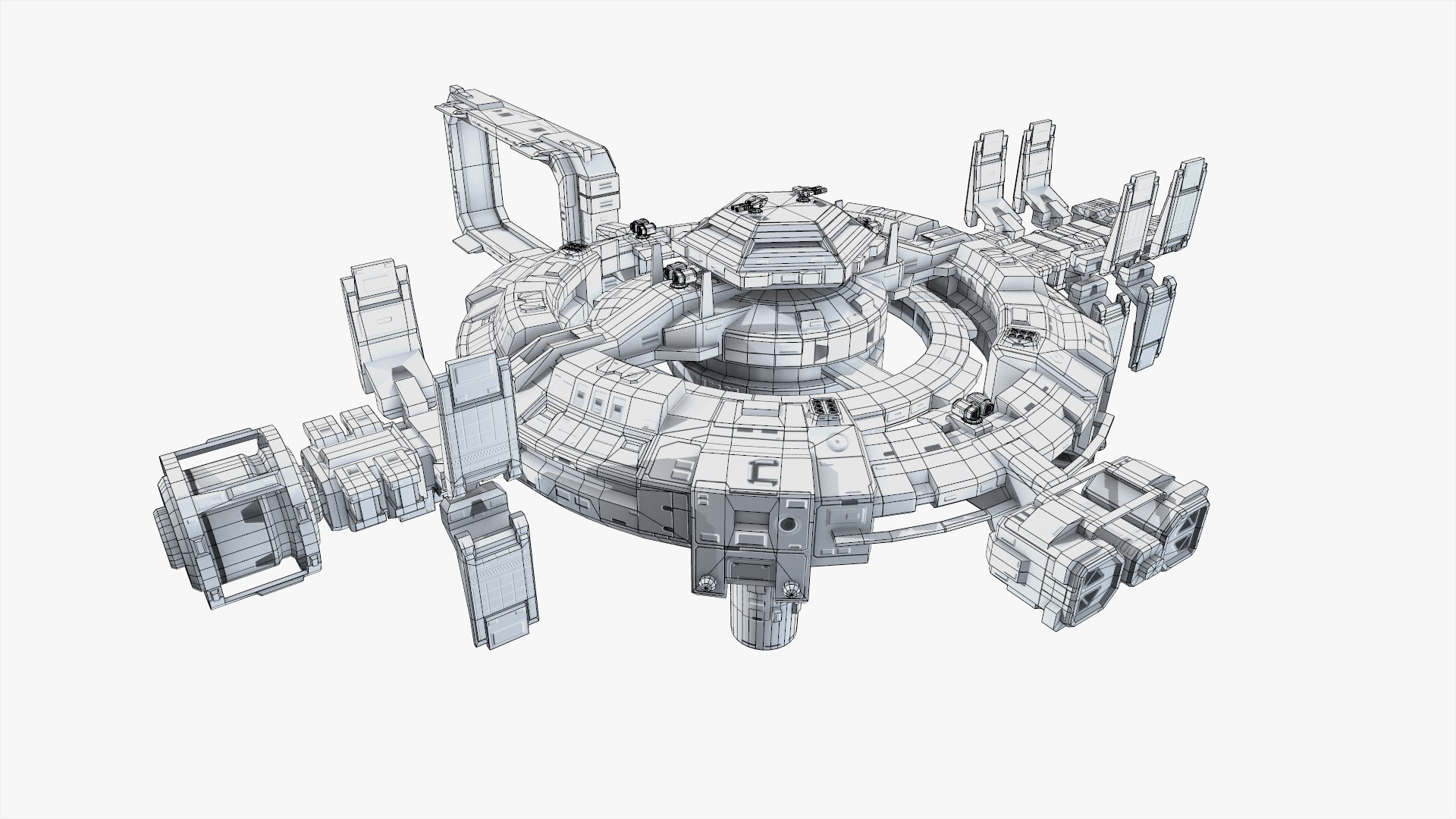 RTS - Space Games - Modular Station 3D Model - TurboSquid 1723445