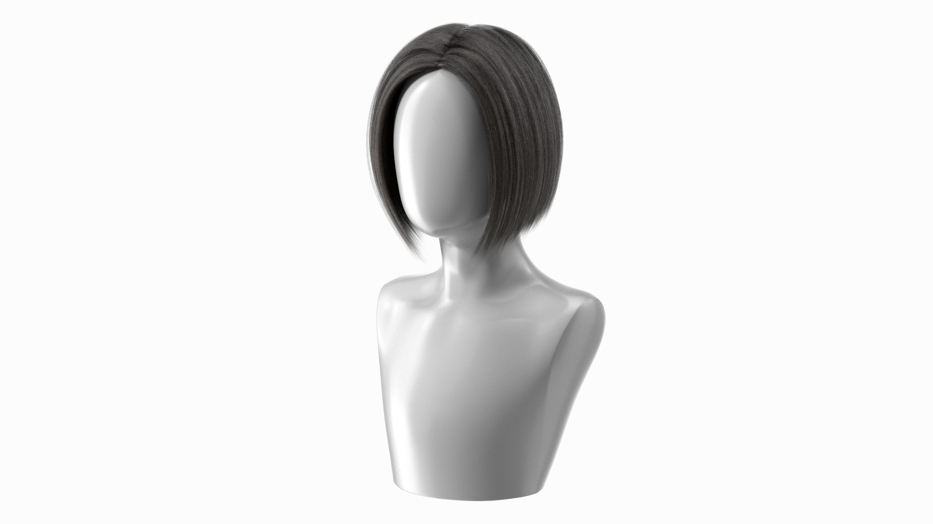 Female Bob Hairstyle Wig Dark 3D Model - TurboSquid 2346054