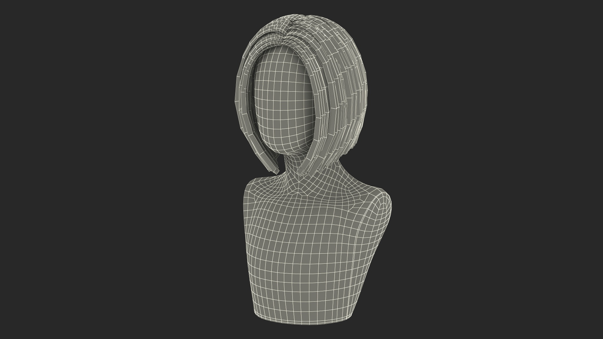 Female Bob Hairstyle Wig Dark 3D Model - TurboSquid 2346054