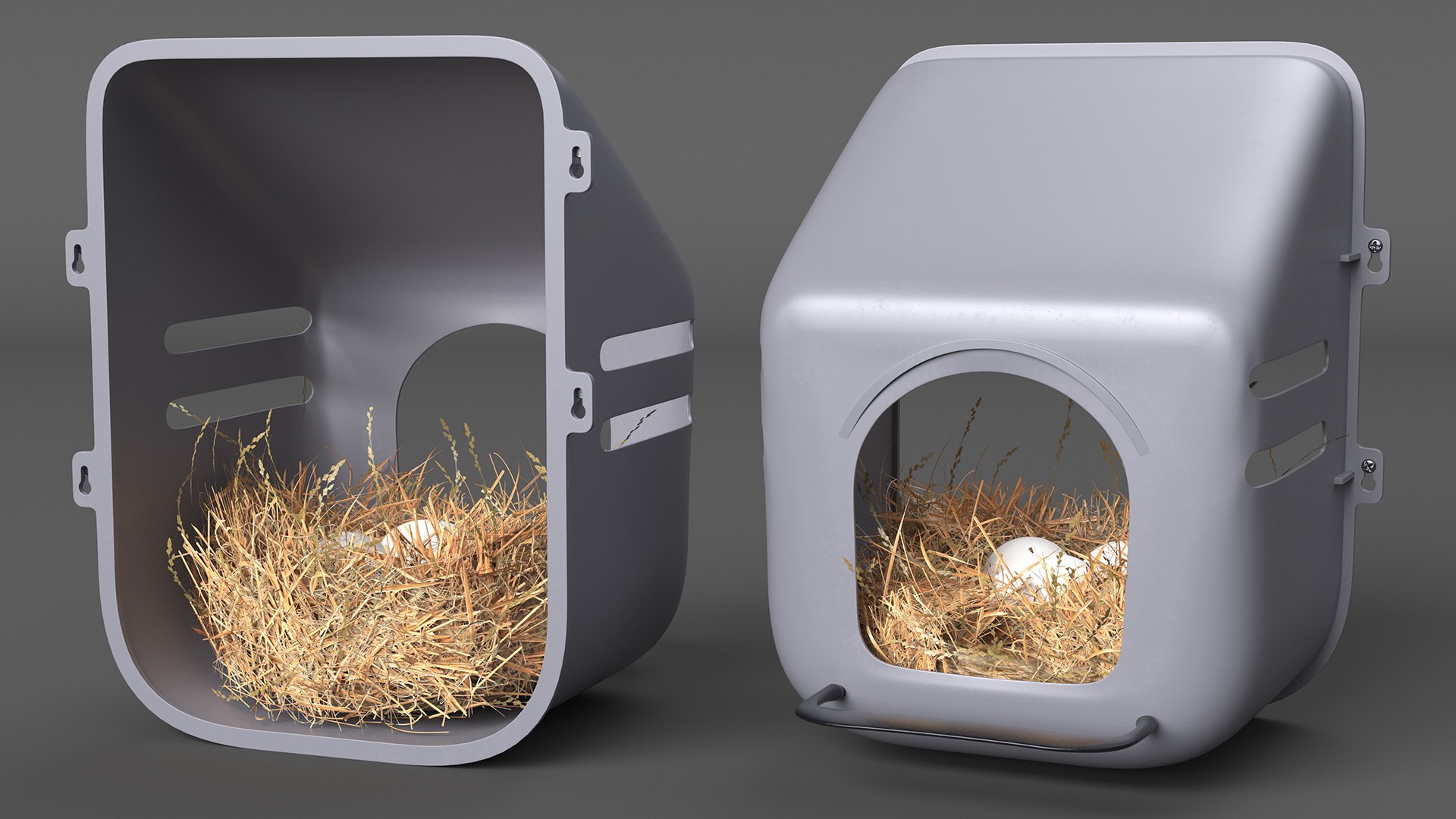 3D Wall Mount Nesting Nest Box with Chicken Eggs - TurboSquid 2113681