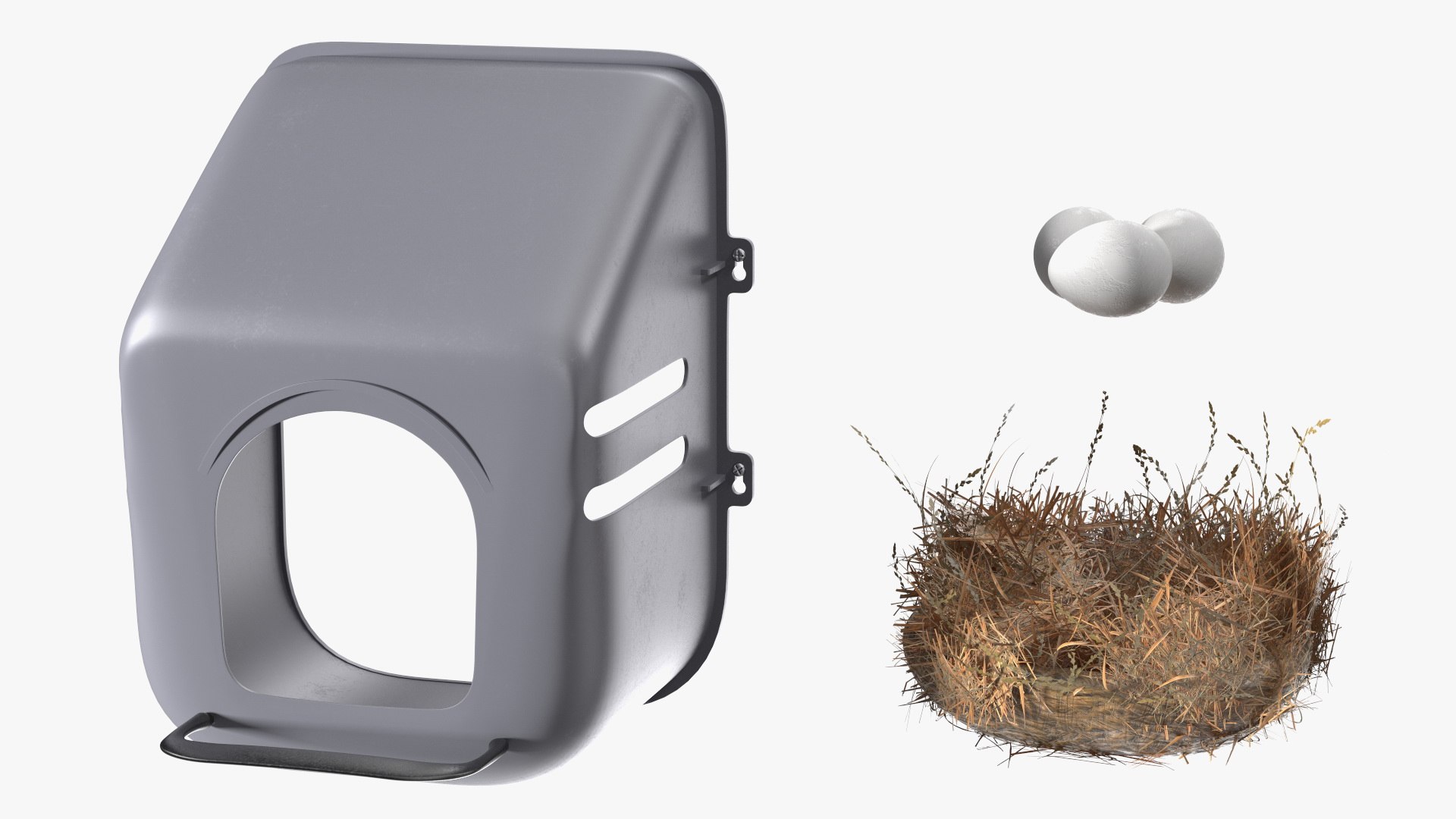 3D Wall Mount Nesting Nest Box with Chicken Eggs - TurboSquid 2113681