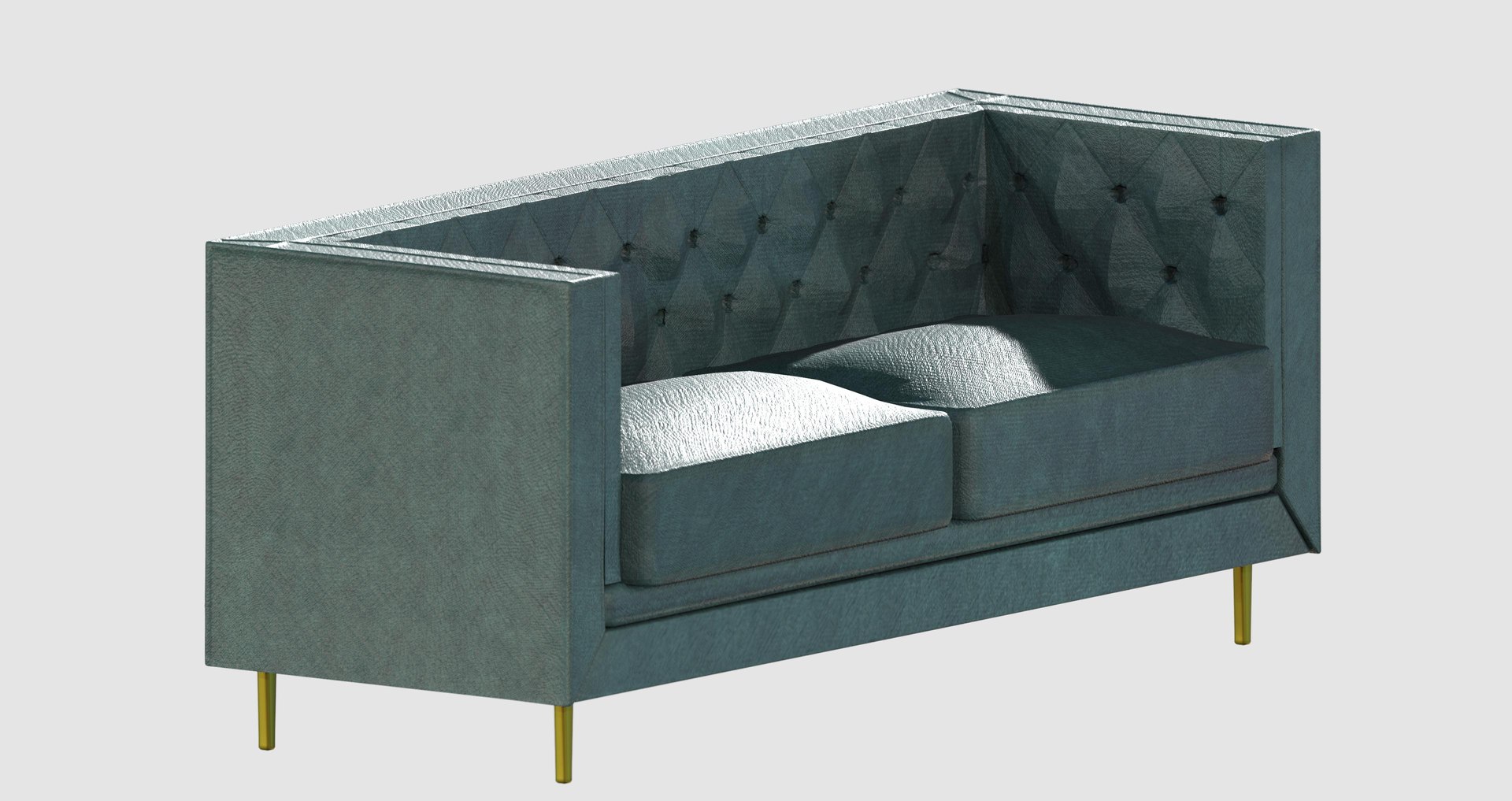 Green corner capitone sofa 3D - TurboSquid 1990576