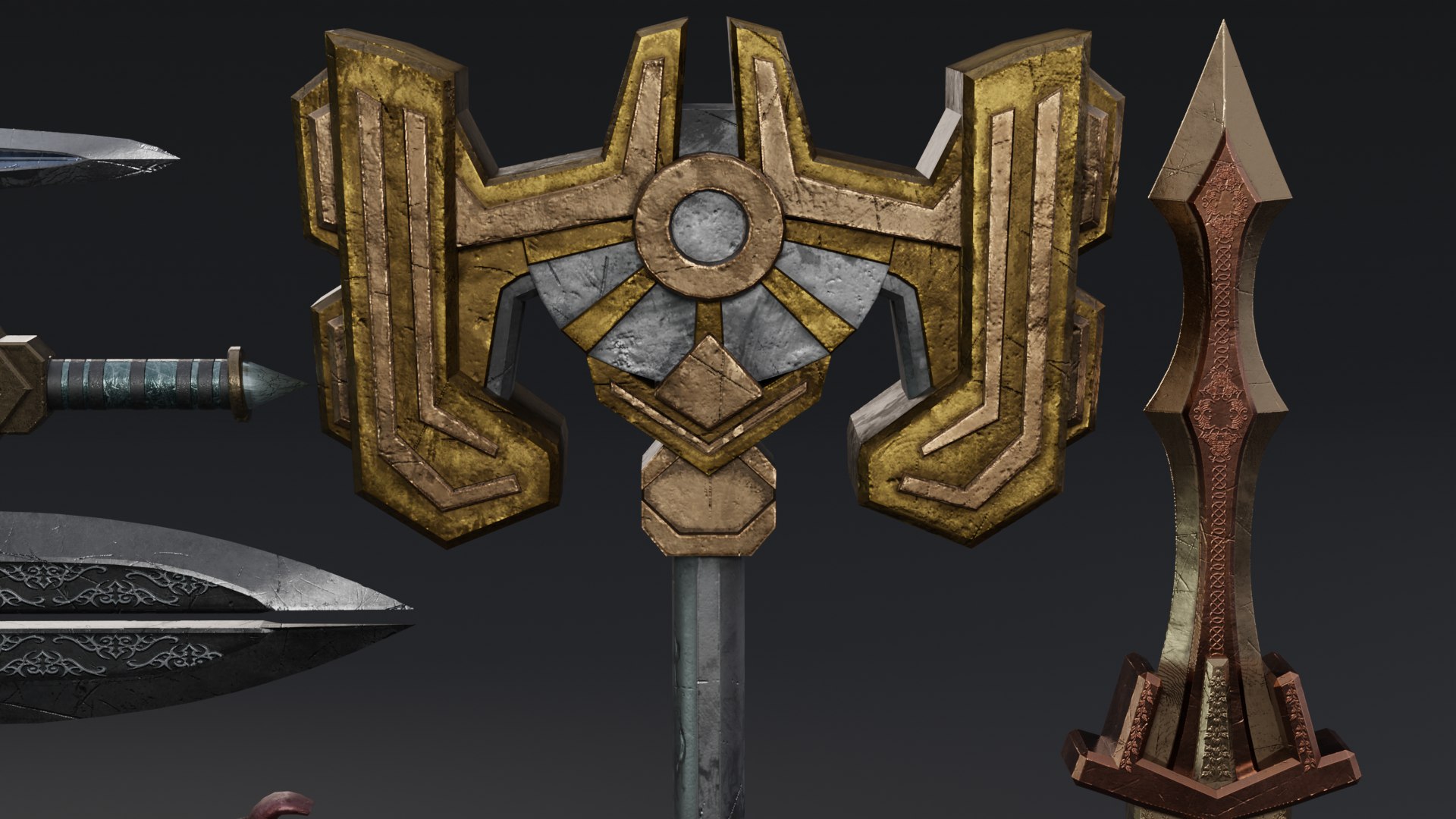 Semi Stylized Fantasy Weapon Pack 2 3D Model - TurboSquid 2161653