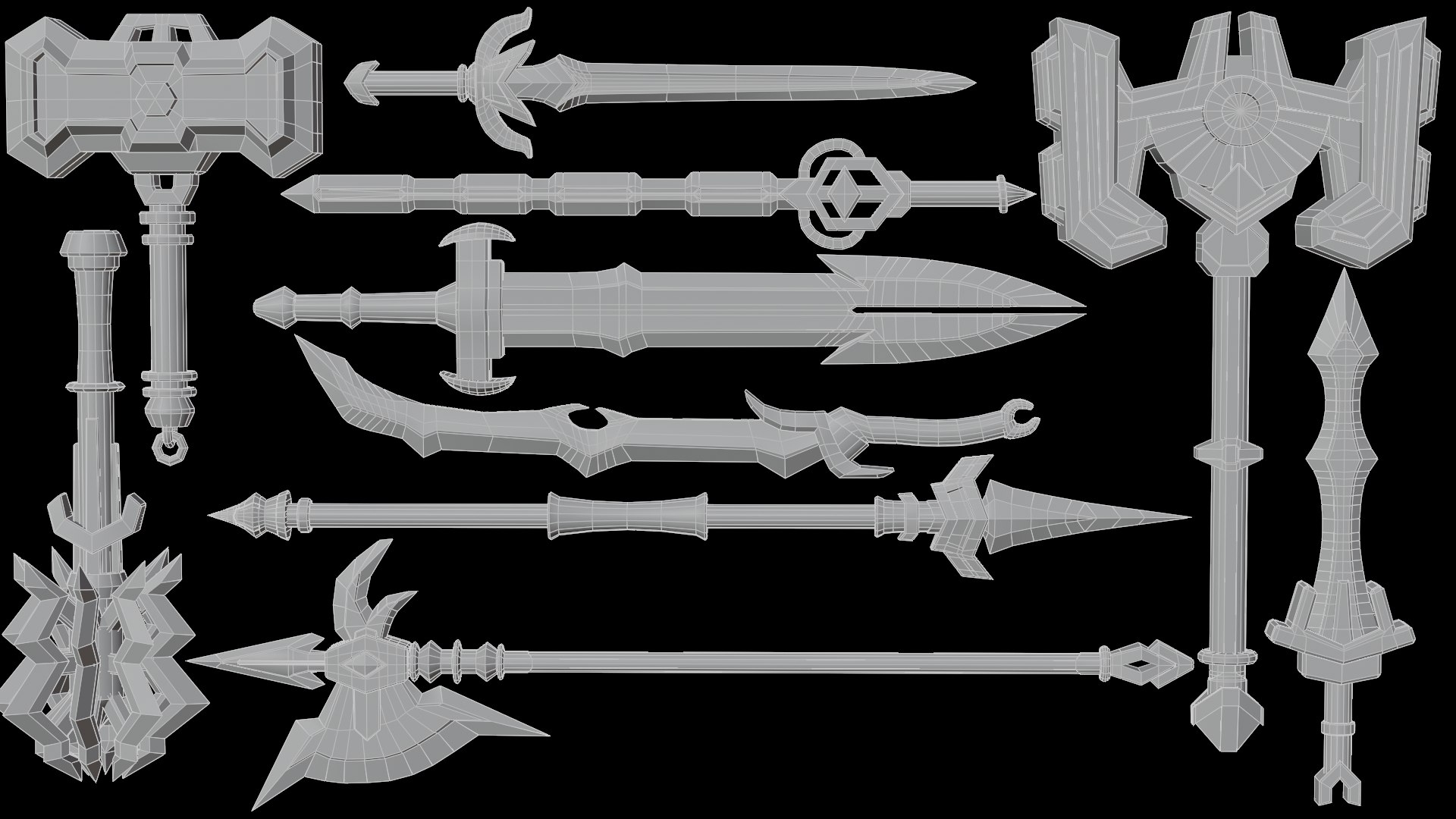 Semi Stylized Fantasy Weapon Pack 2 3D Model - TurboSquid 2161653