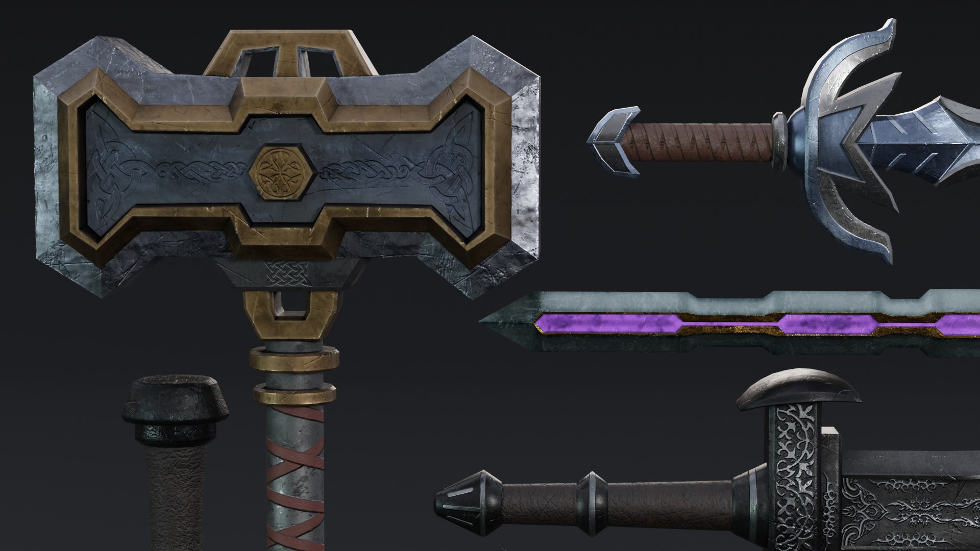 Semi Stylized Fantasy Weapon Pack 2 3D Model - TurboSquid 2161653