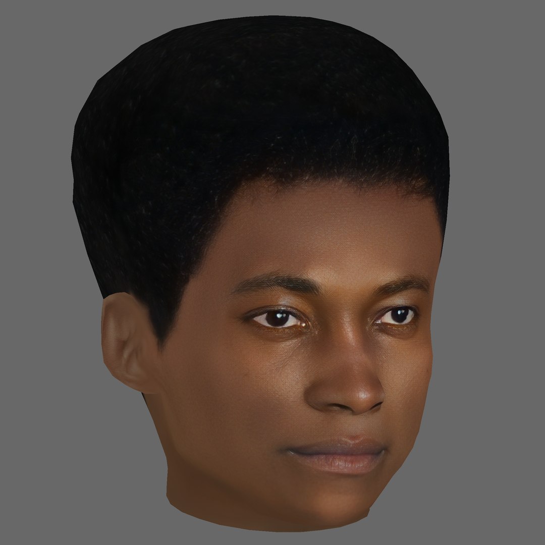 3D Benjamin Clementine Head - Low Poly Head For Game - TurboSquid 2218315