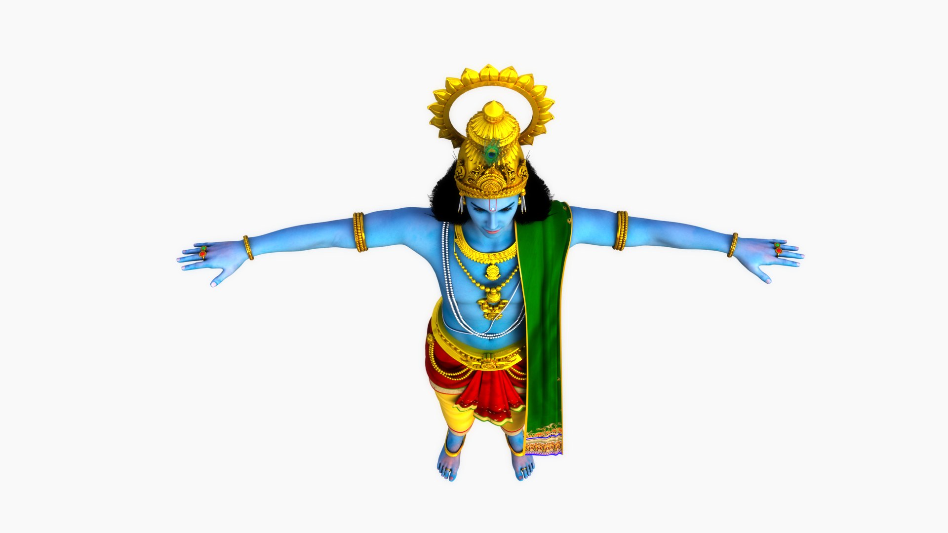 3D Lord Krishna T Pose - TurboSquid 2084047