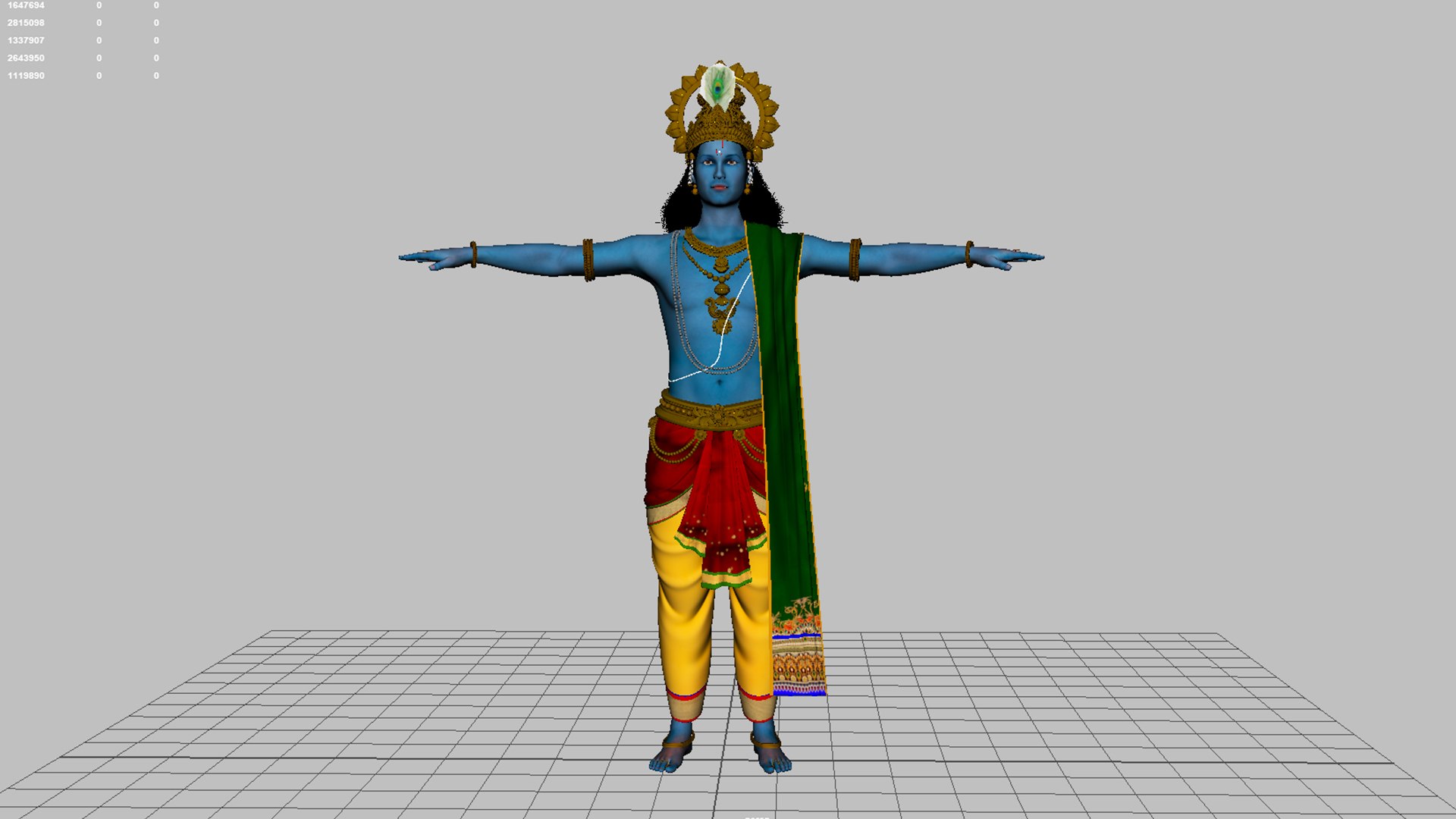 3D Lord Krishna T Pose - TurboSquid 2084047