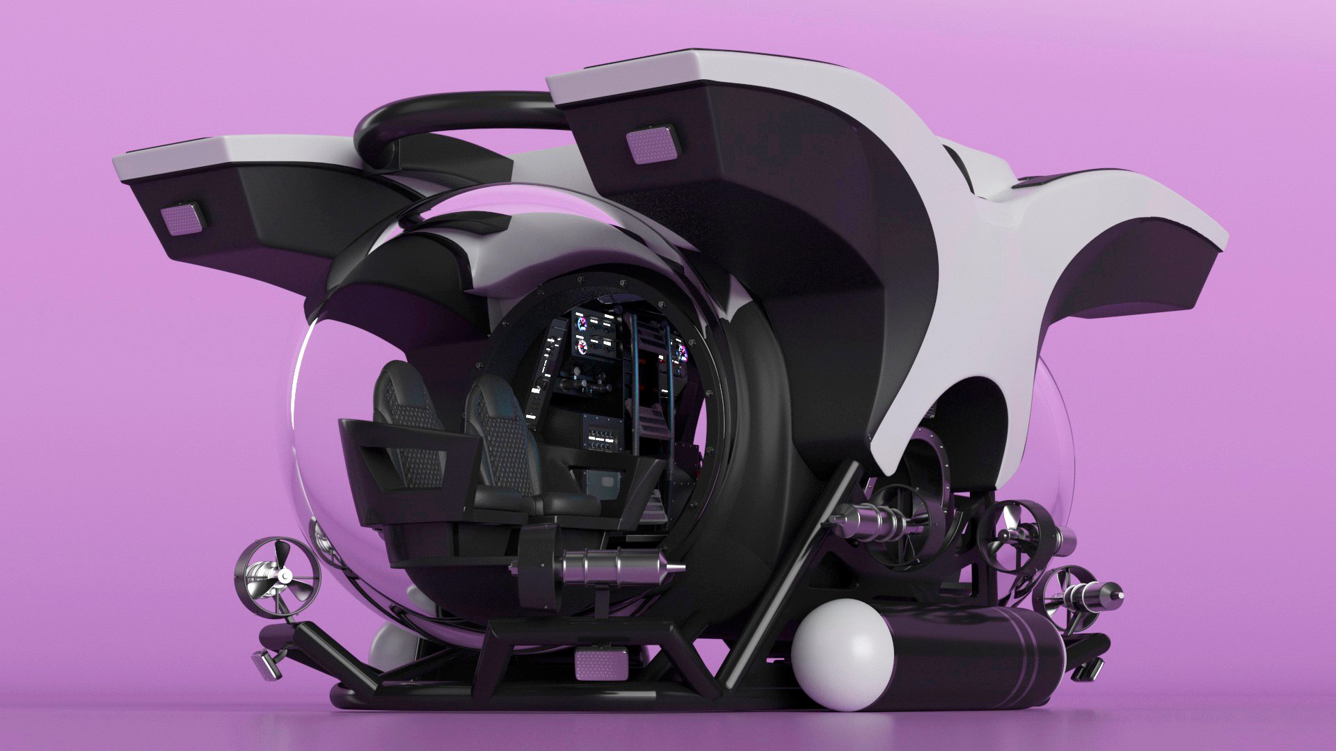 3D Tourist Deep Sea Submarine Model - TurboSquid 2256153