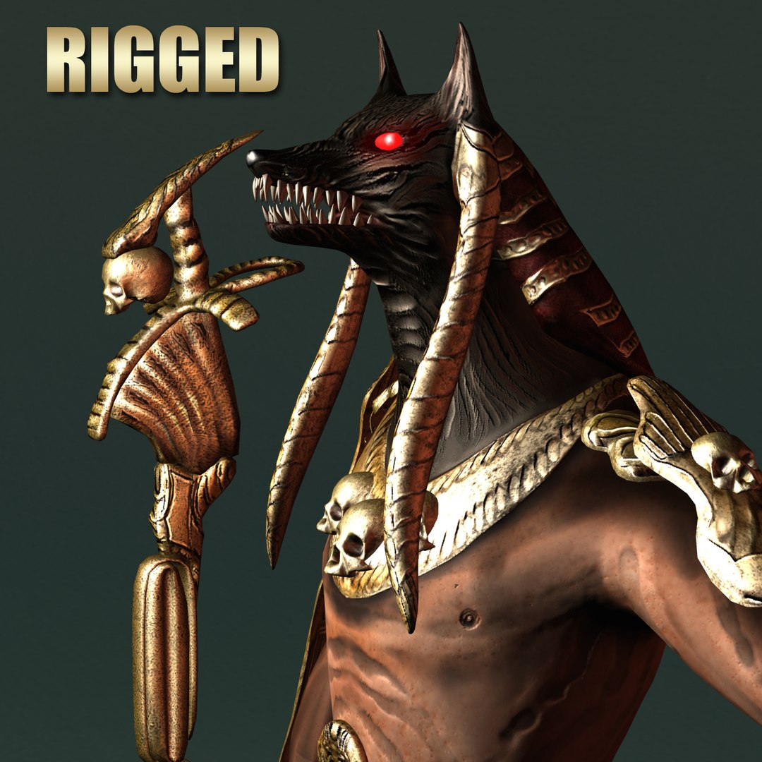rigged anubis monster 3d model