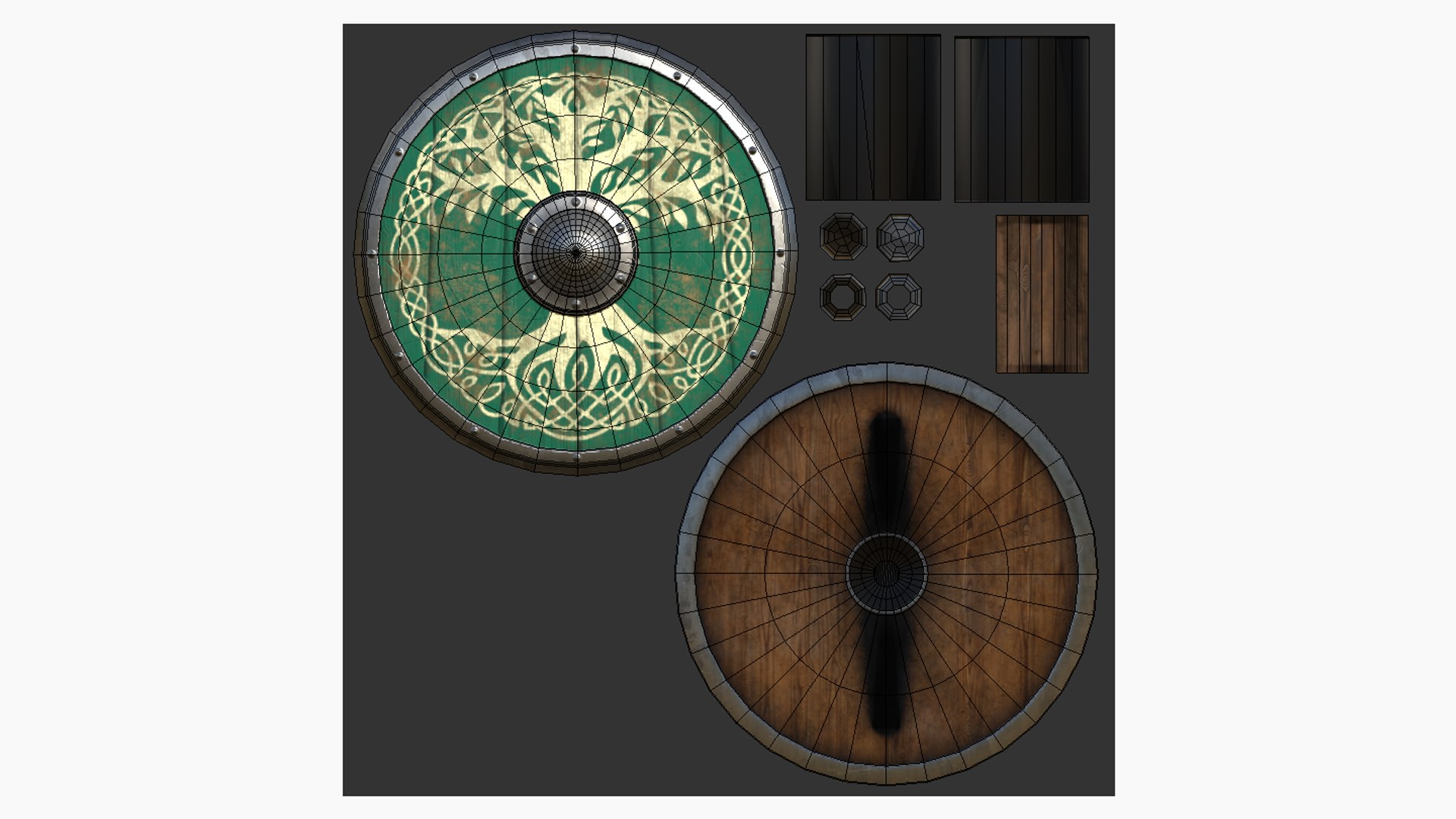 Viking Shield A15 Yggdrasil - Character Weapon Design 3D Model ...