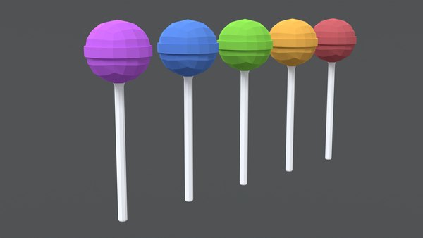 Low Poly Cartoon Lollipops model - TurboSquid 1845343