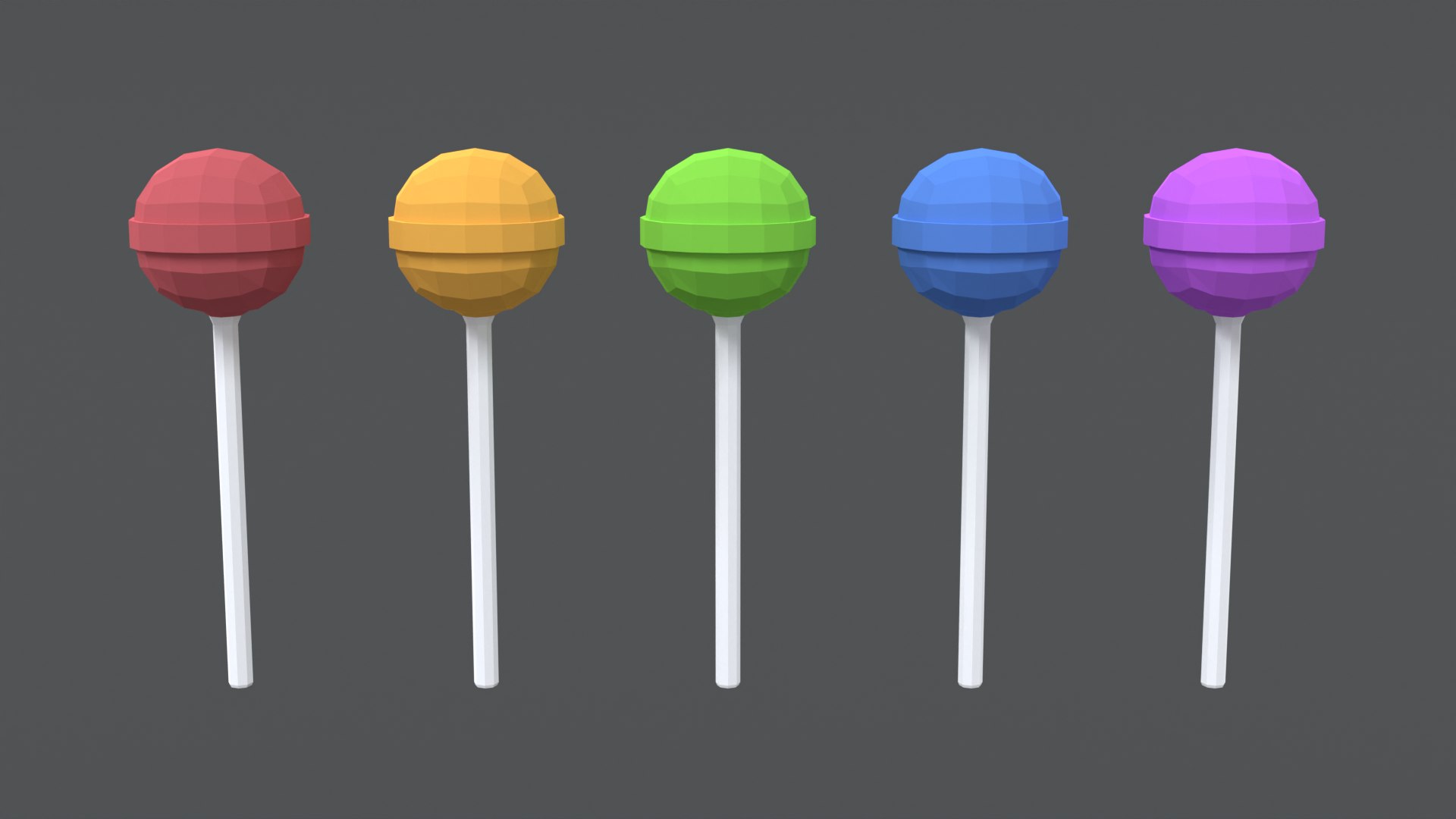 Low Poly Cartoon Lollipops Model - TurboSquid 1845343