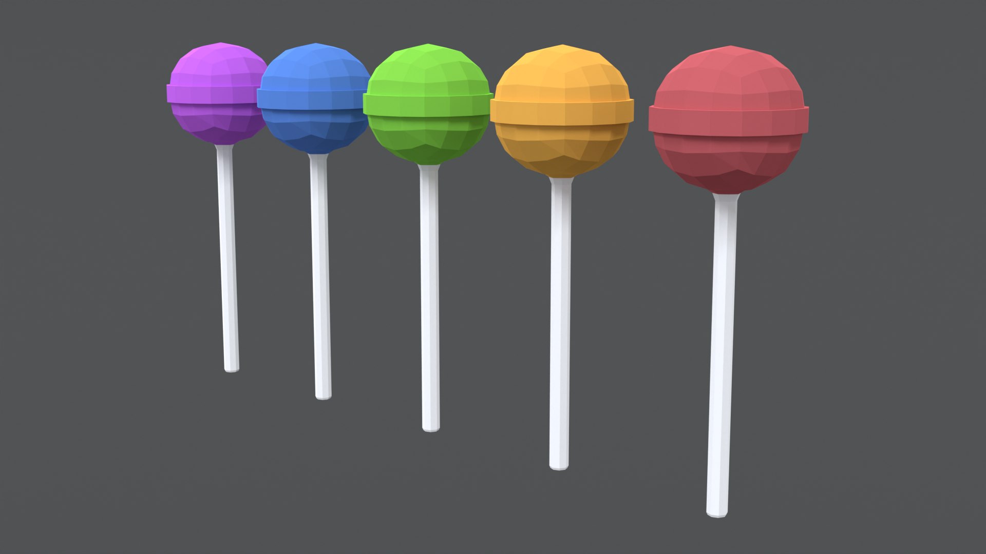 Low Poly Cartoon Lollipops Model - TurboSquid 1845343