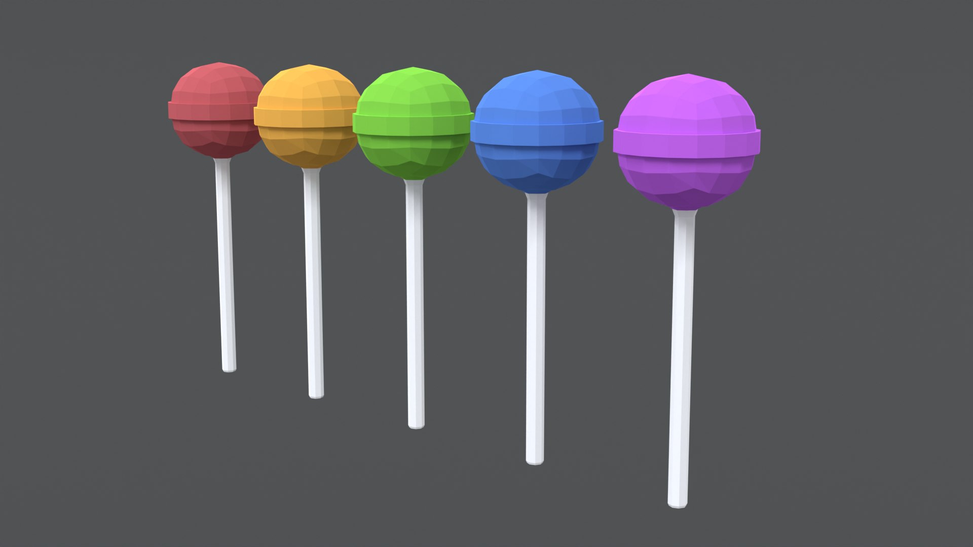 Low Poly Cartoon Lollipops Model - TurboSquid 1845343
