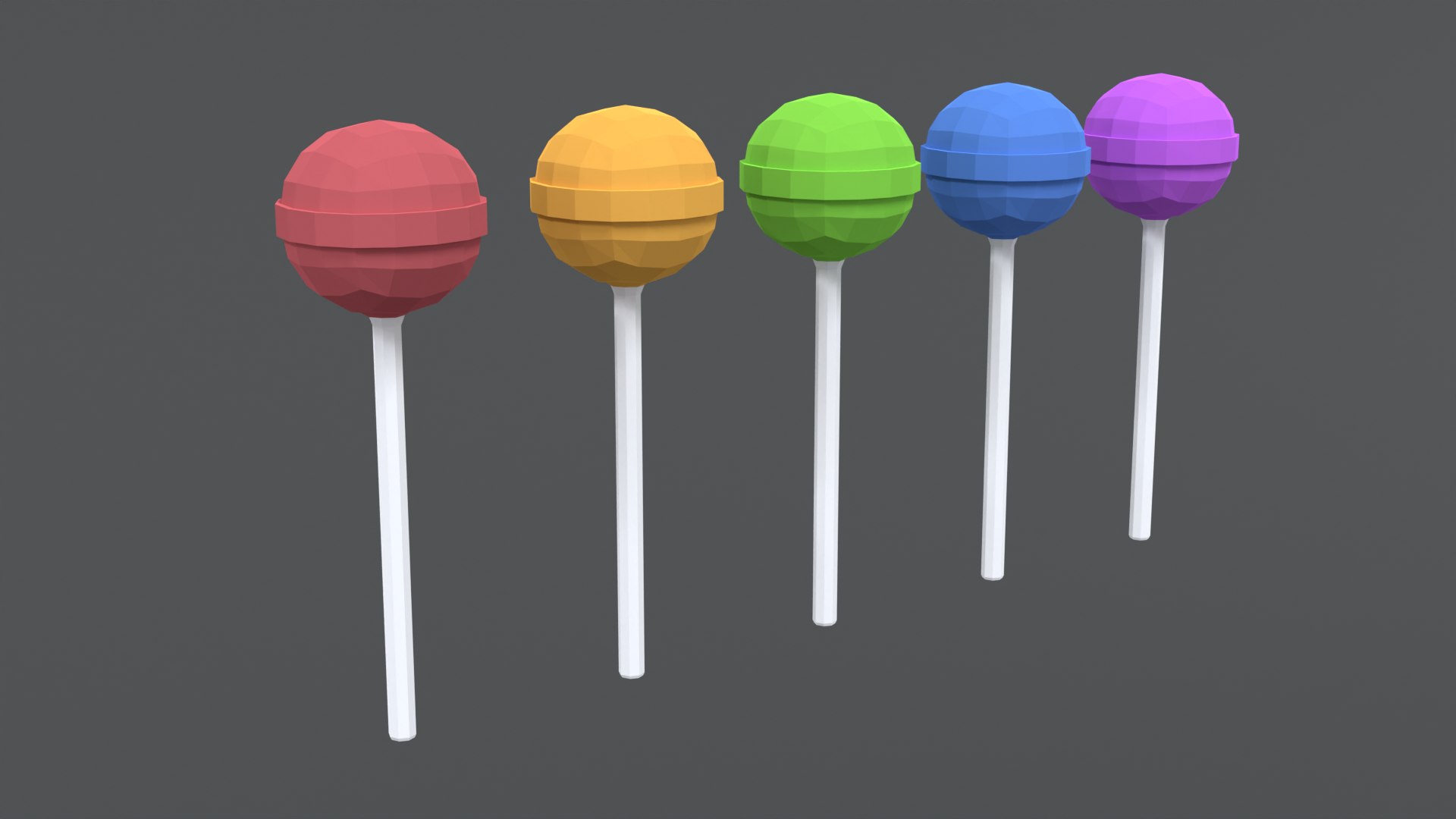 Low Poly Cartoon Lollipops Model - TurboSquid 1845343