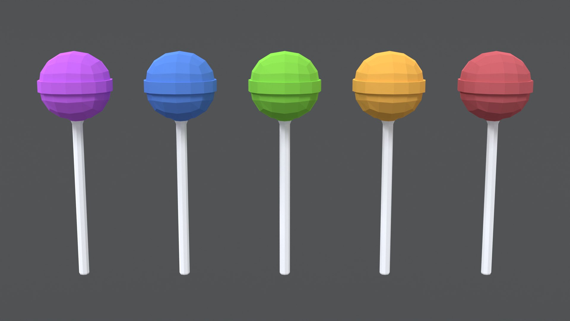 Low Poly Cartoon Lollipops Model - TurboSquid 1845343