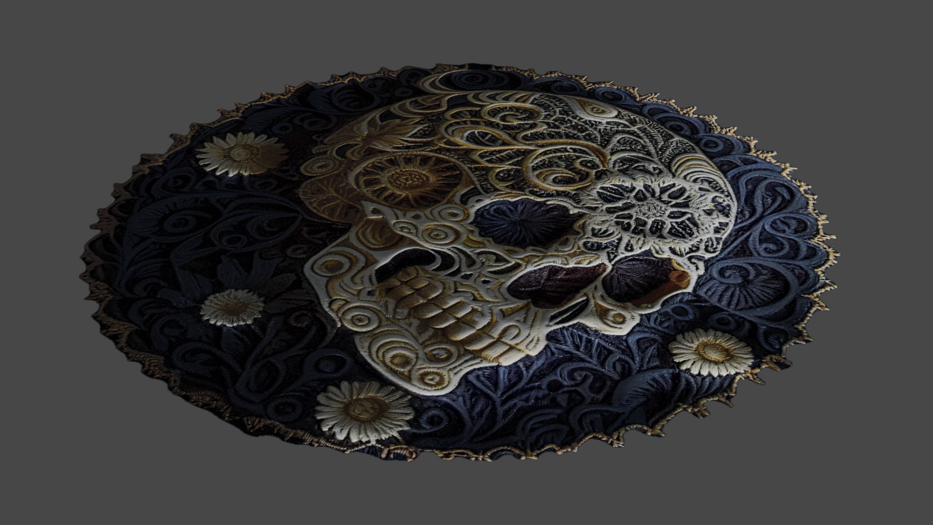 Skull Embroidered Patch Sticker 3D - TurboSquid 2069995