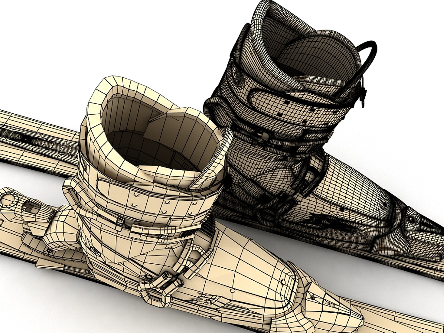 3d Model Alpine Atomic Skis Boots