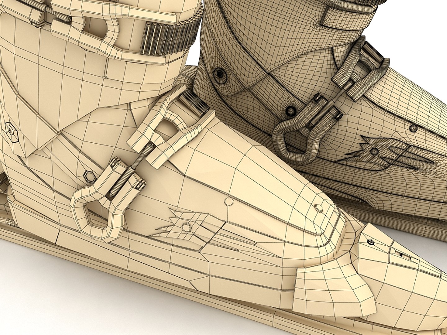 3d Model Alpine Atomic Skis Boots