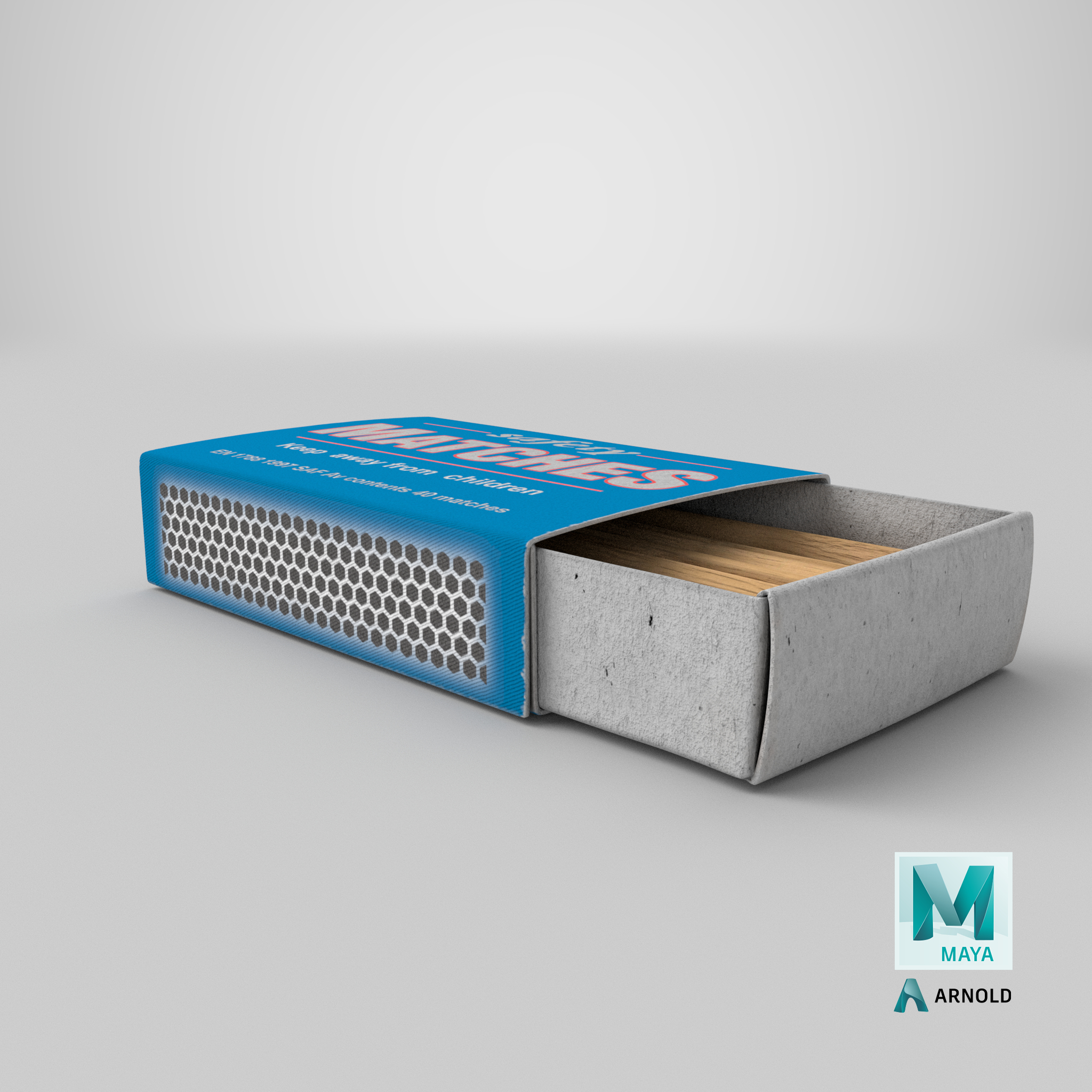 Matchsticks cardboard matchbox stick 3D model - TurboSquid 1384180