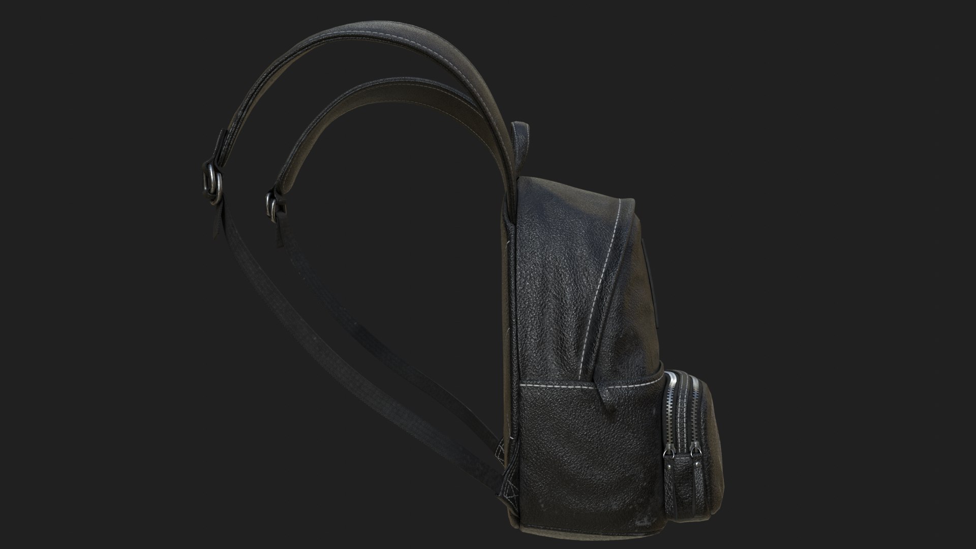 3D Backpack Leather Realistic Model - TurboSquid 1487885
