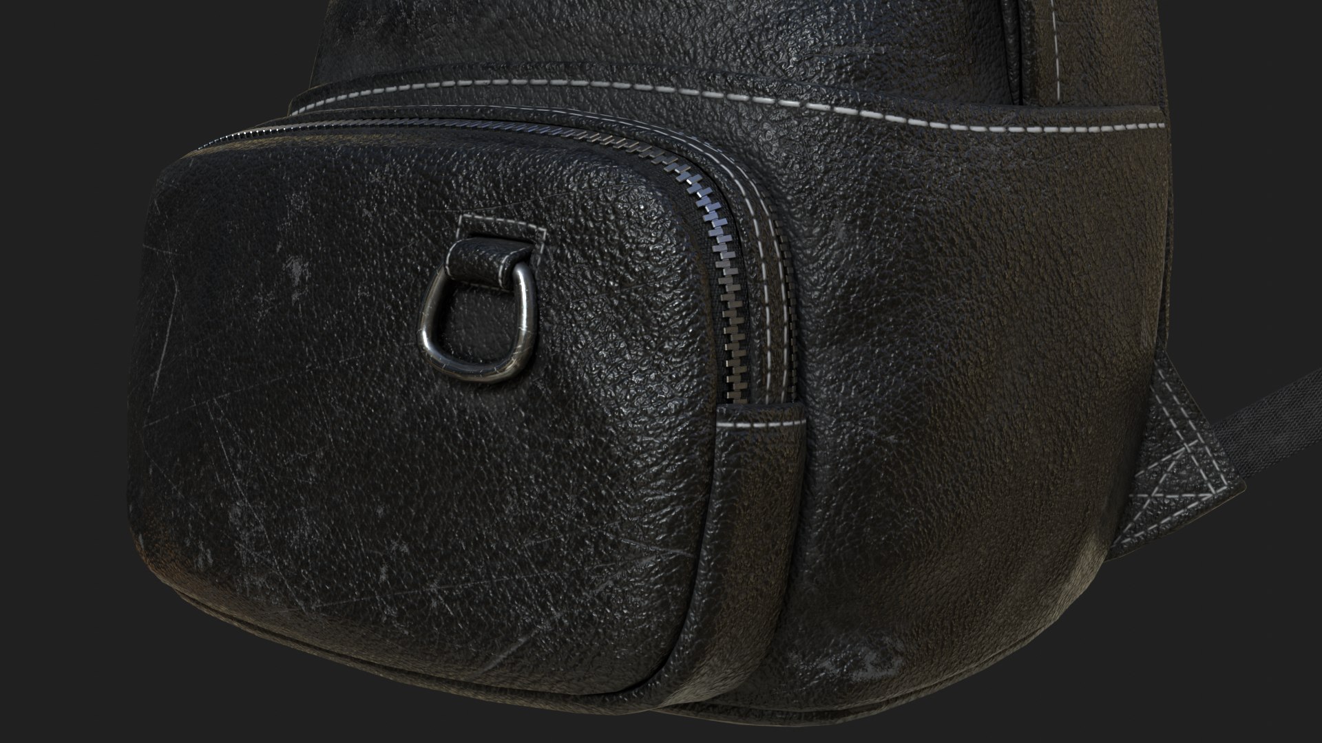 3D Backpack Leather Realistic Model - TurboSquid 1487885