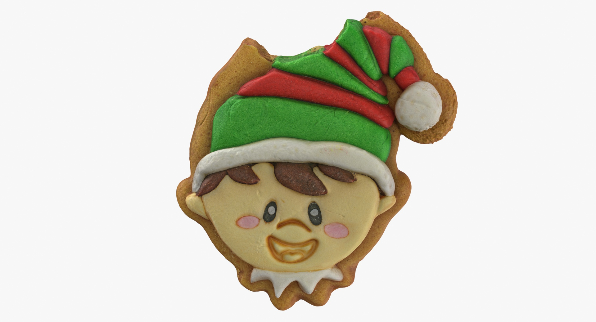 3D Model Elf Gingerbread Cookie 01 Bitten - TurboSquid 1997391