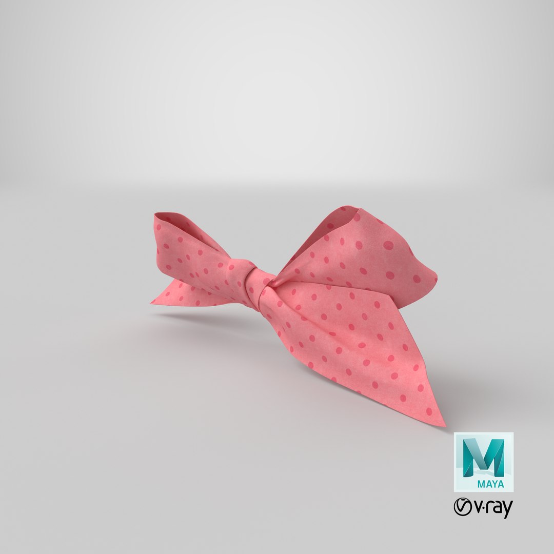 3D Model Pink Bow V 7 - TurboSquid 1654861